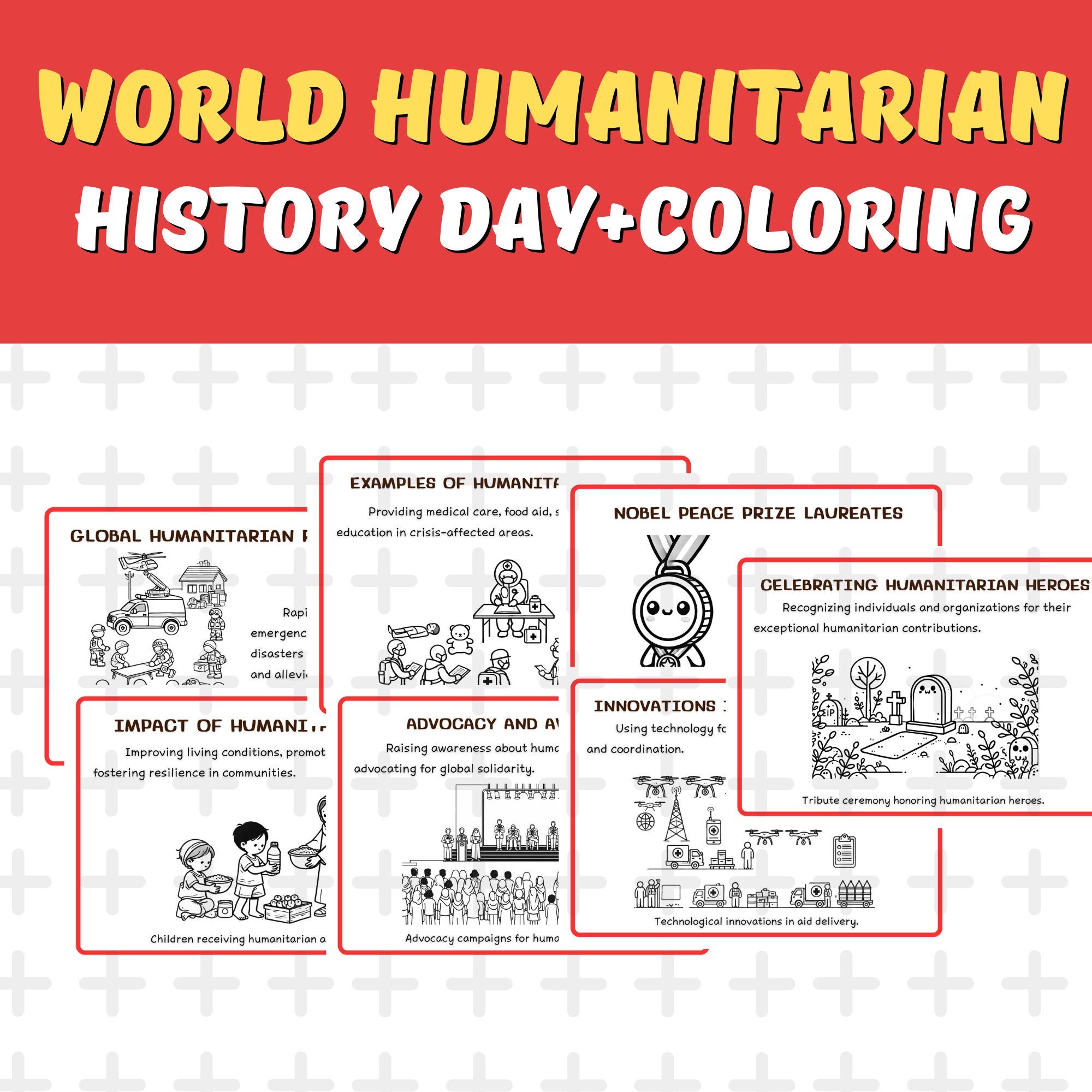World Humanitarian History Day+coloring Pages | Humanitarian Day Art ...