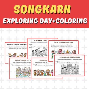 Exploring Songkarn Day+coloring Pages for Kids - Etsy
