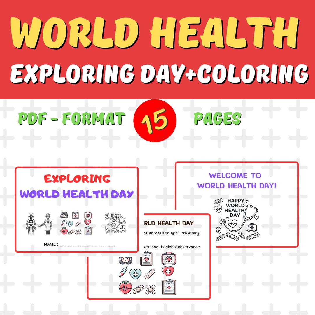 Exploring World Health Day+coloring Pages for Kids - Etsy