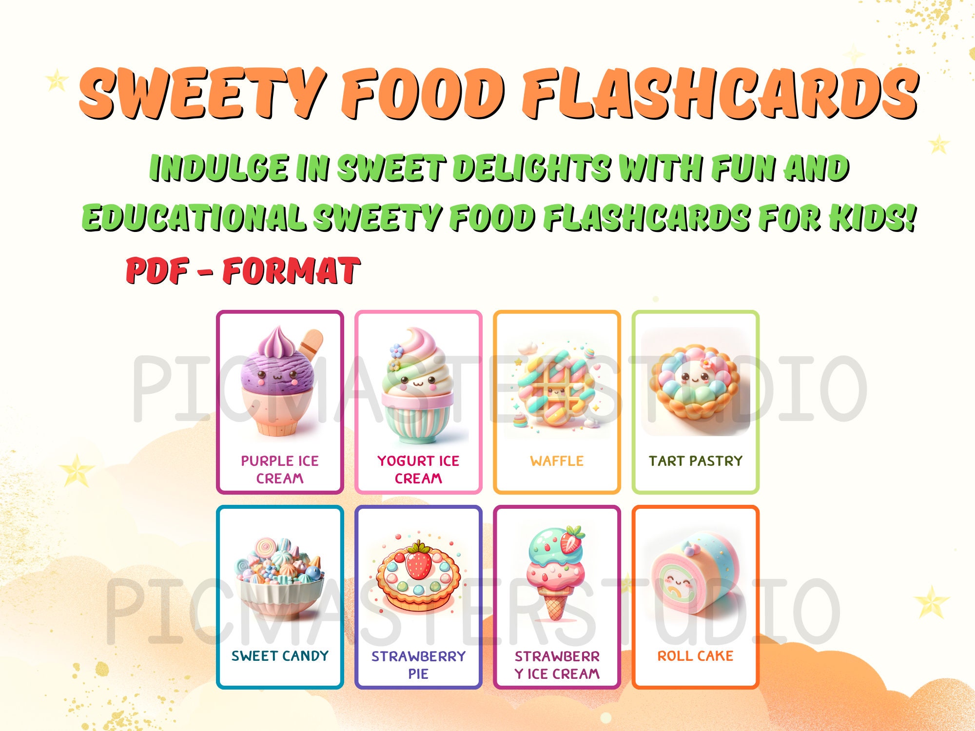 Sweet Delights for Little Minds: Educational Sweety Food Flashcards for ...