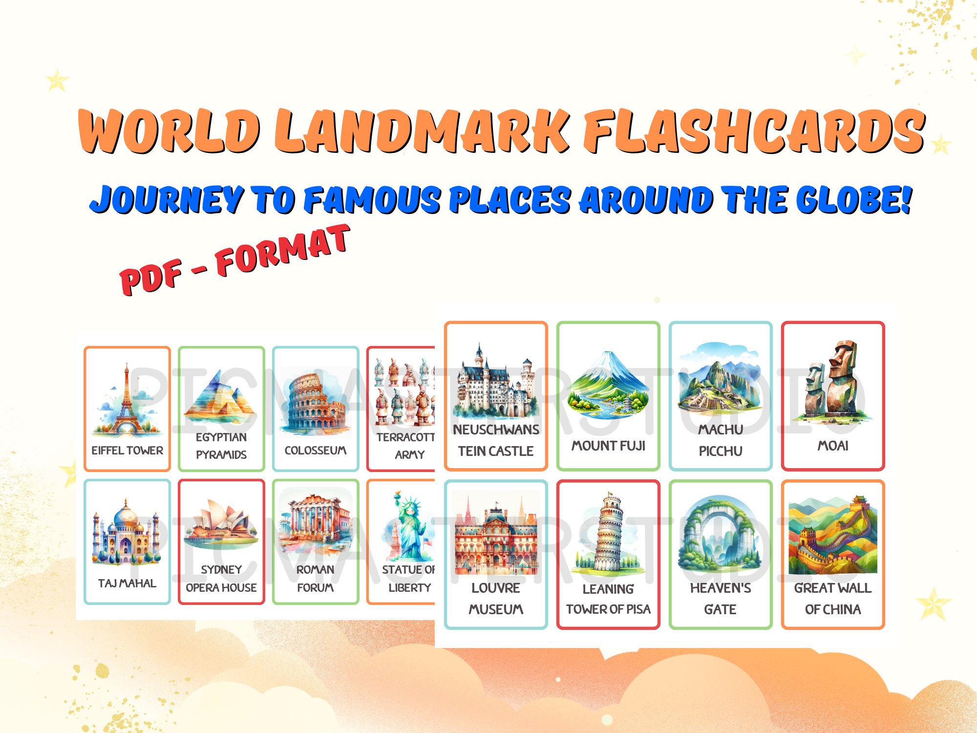 World Landmark Flashcards for Kids: Discover Global Wonders Fun ...