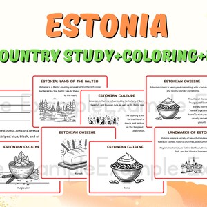 Estonia Country Studycoloringex Activities - Etsy