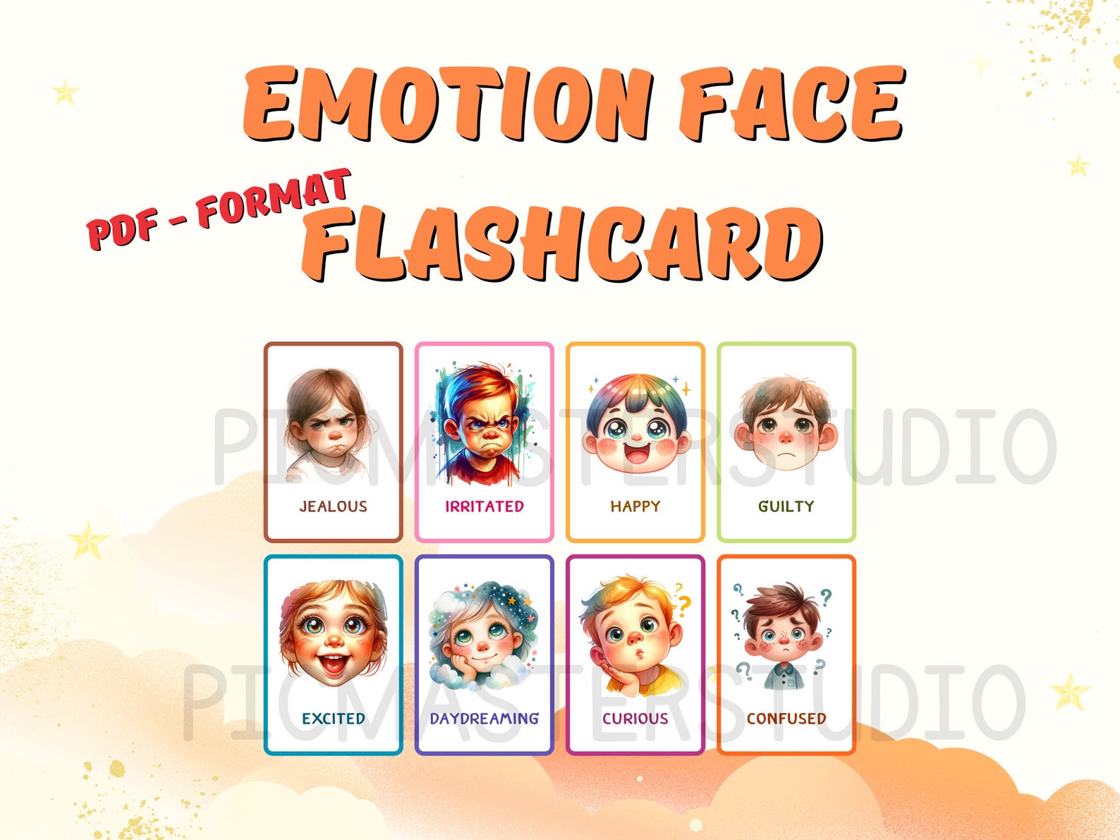 Emotion Face Flashcards: Learn to Identify and Express Emotions With ...