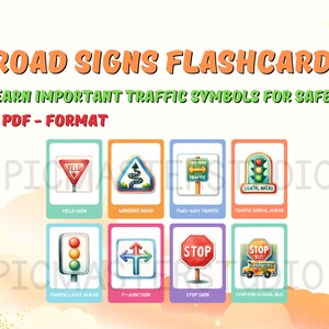 Road Signs Flashcards for Kids: Learn Safety and Signs Fun, Educational ...