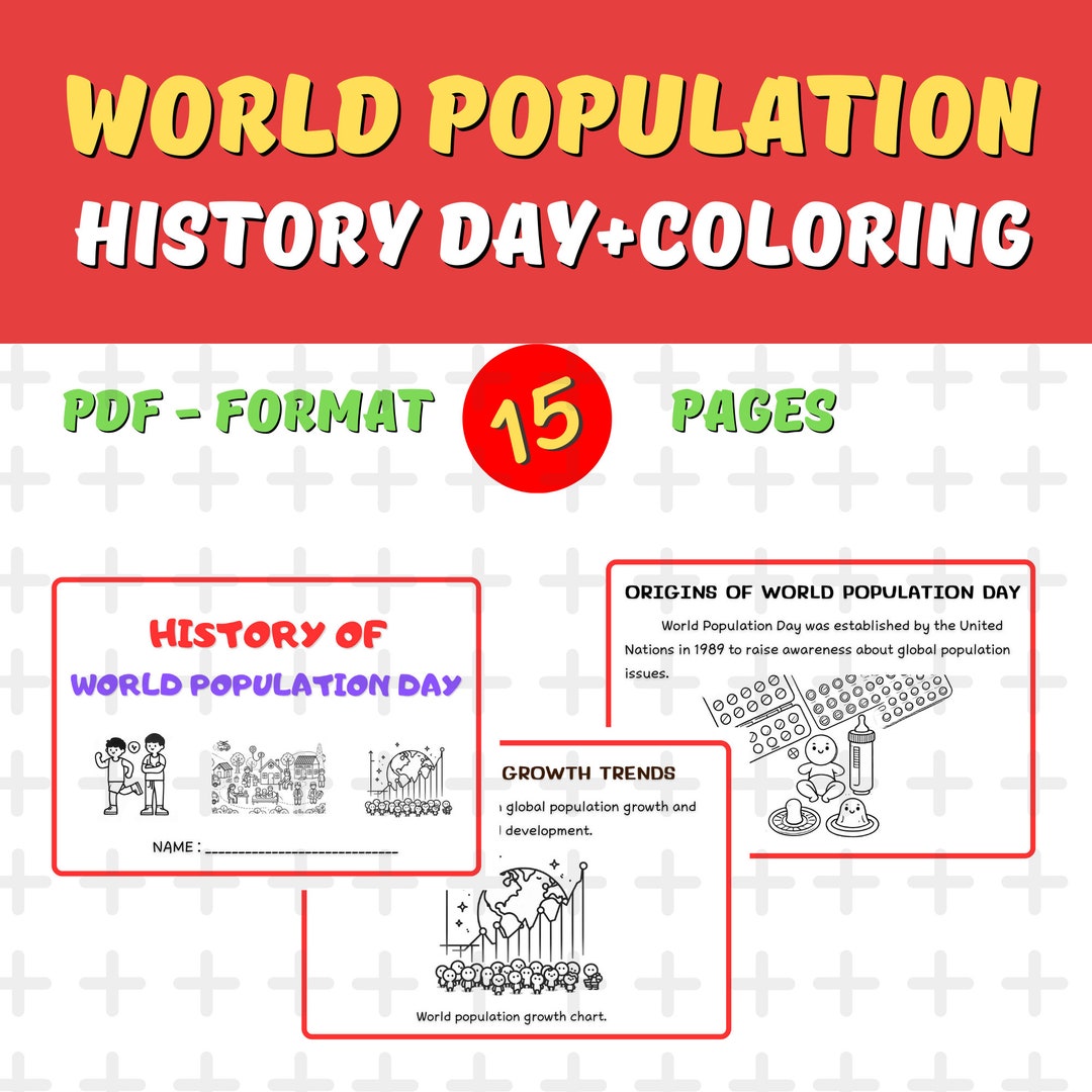 World Population History Day+coloring Pages for Kids | World Population ...