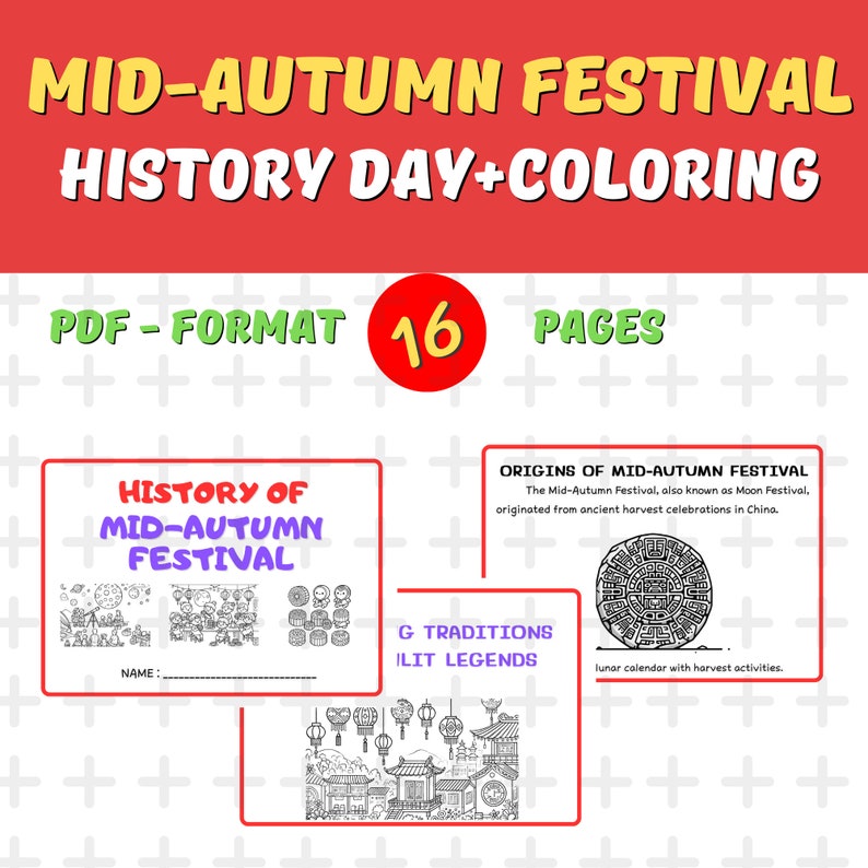 Mid-autumn Festival History Day+coloring Pages for Kids | Mid-autumn ...