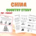 China Country Study+coloring+ex Activities - Etsy