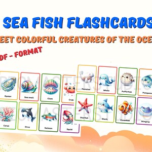 Sea Fish Flashcards for Kids: Dive Into Ocean Learning - Etsy
