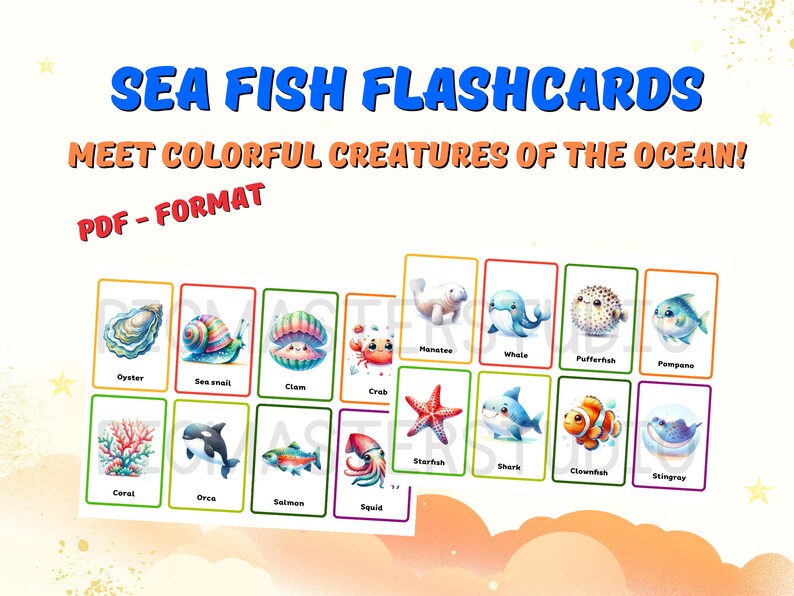Sea Fish Flashcards for Kids: Dive Into Ocean Learning - Etsy