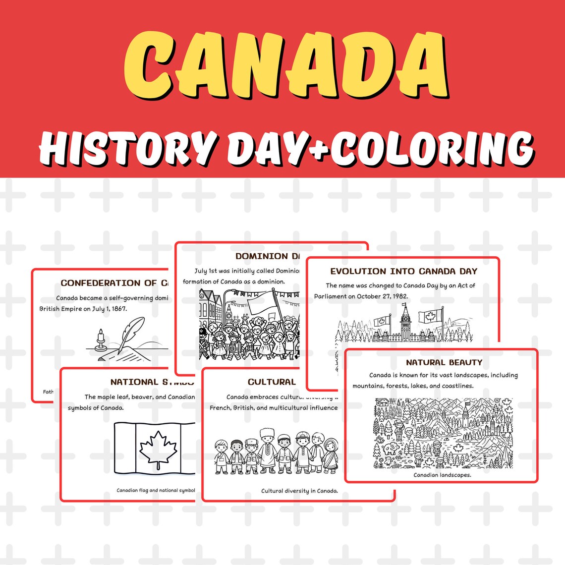 Canada History Day+coloring Pages for Kids | Canada Day Coloring | Kids ...