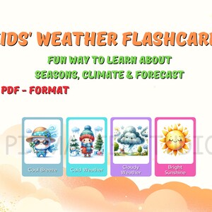 Forecasting Fun: Kids' Weather Flashcards for Kids Learn About Weather ...