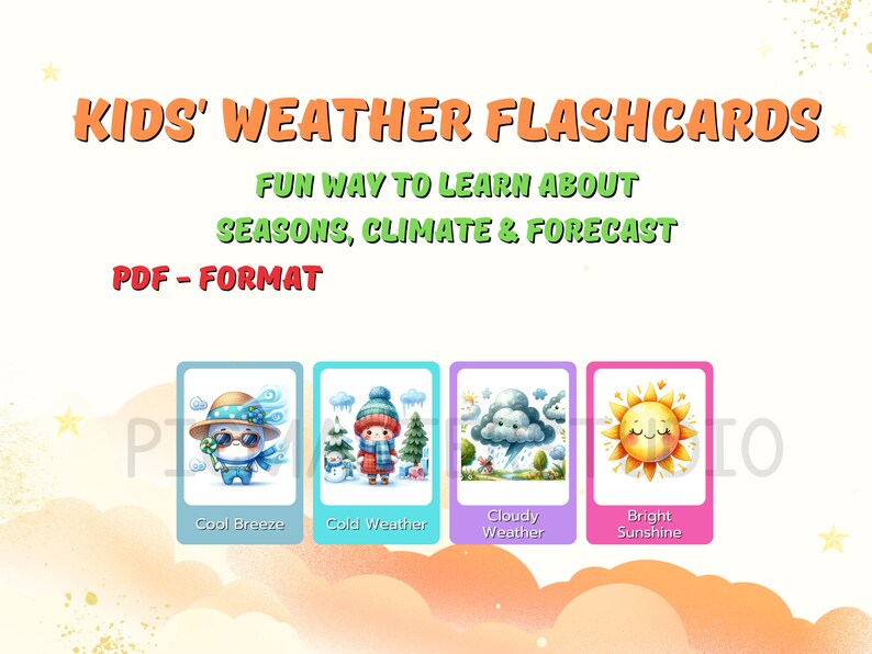 Forecasting Fun: Kids' Weather Flashcards for Kids Learn About Weather ...