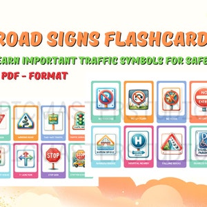 Road Signs Flashcards for Kids: Learn Safety and Signs Fun, Educational ...