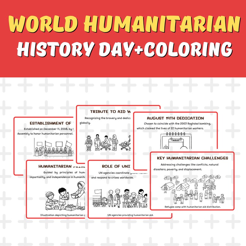 World Humanitarian History Day+coloring Pages | Humanitarian Day Art ...