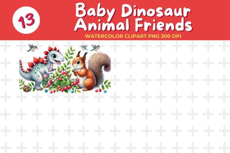 Baby Dinosaur and Friends PNG Collection - Etsy