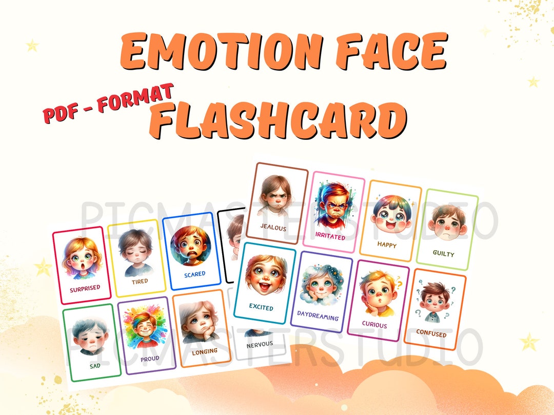 Emotion Face Flashcards: Learn to Identify and Express Emotions With ...
