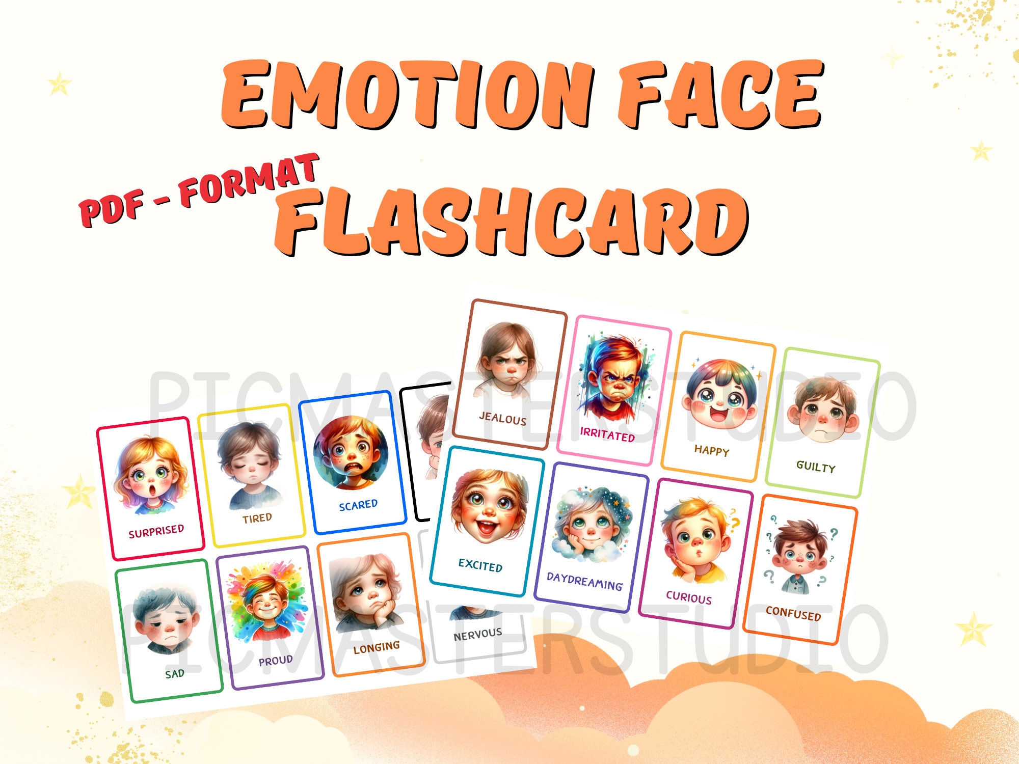 Emotion Face Flashcards: Learn to Identify and Express Emotions With ...