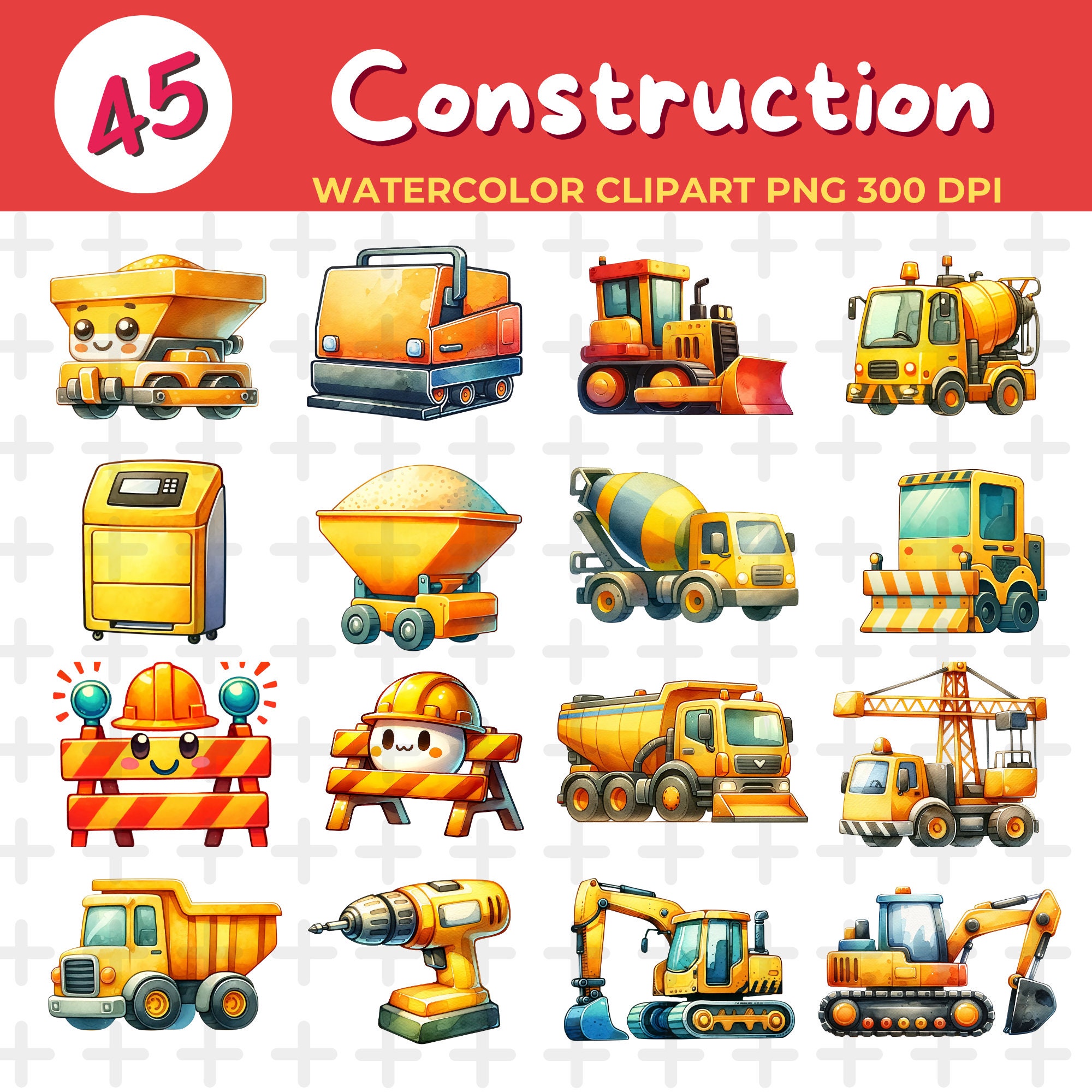 45 Construction Vehicle Clipart Kids Watercolor : Explore Construction ...