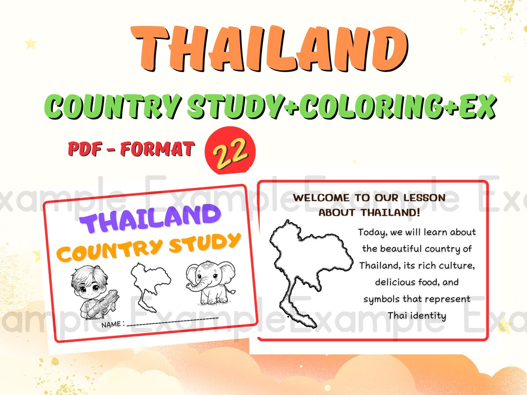Thailand Country Study+coloring+ex Activities - Etsy