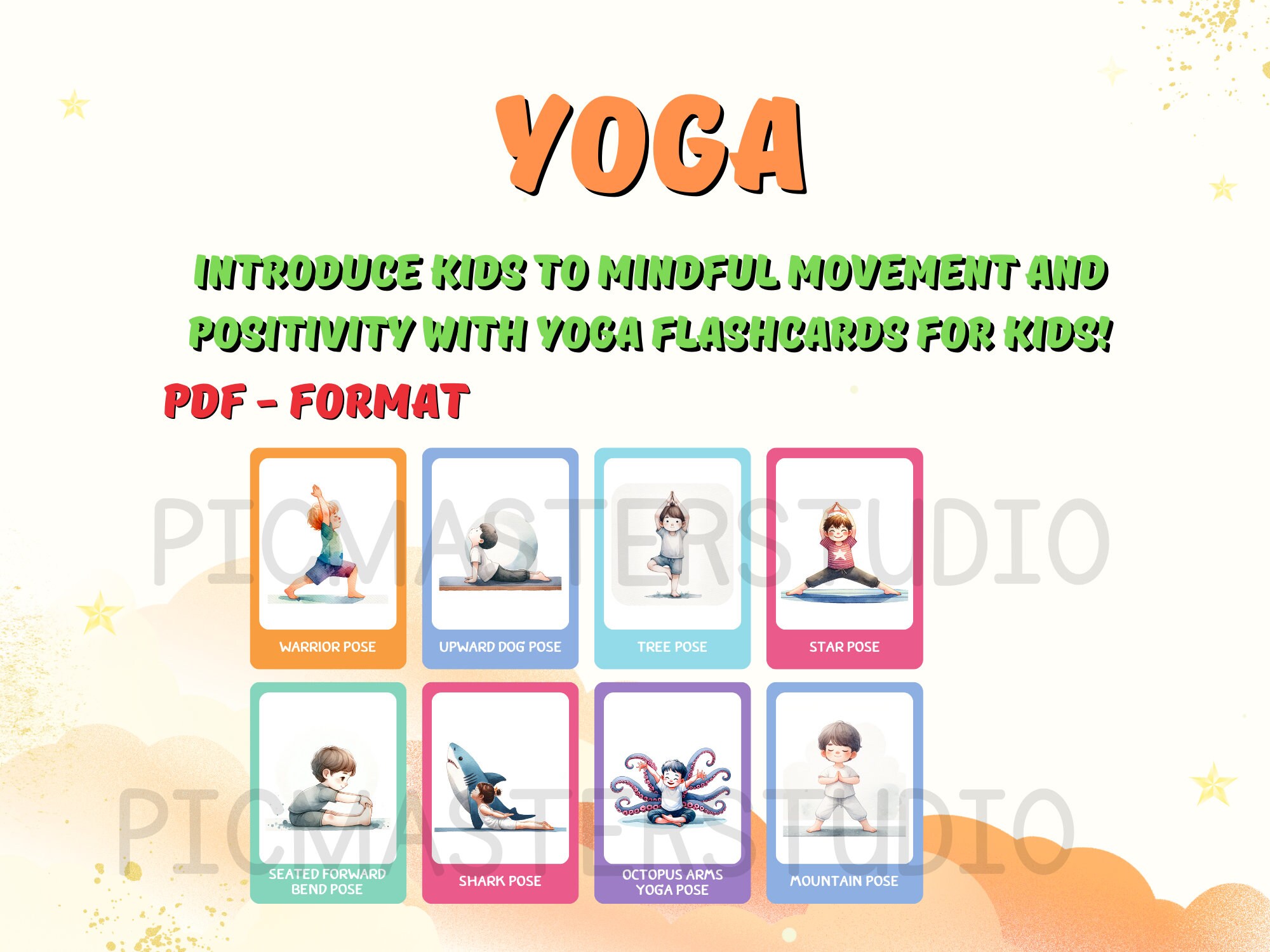 20 Mindful Moments: Yoga Flashcards for Kids 20 Fun Poses to Foster ...