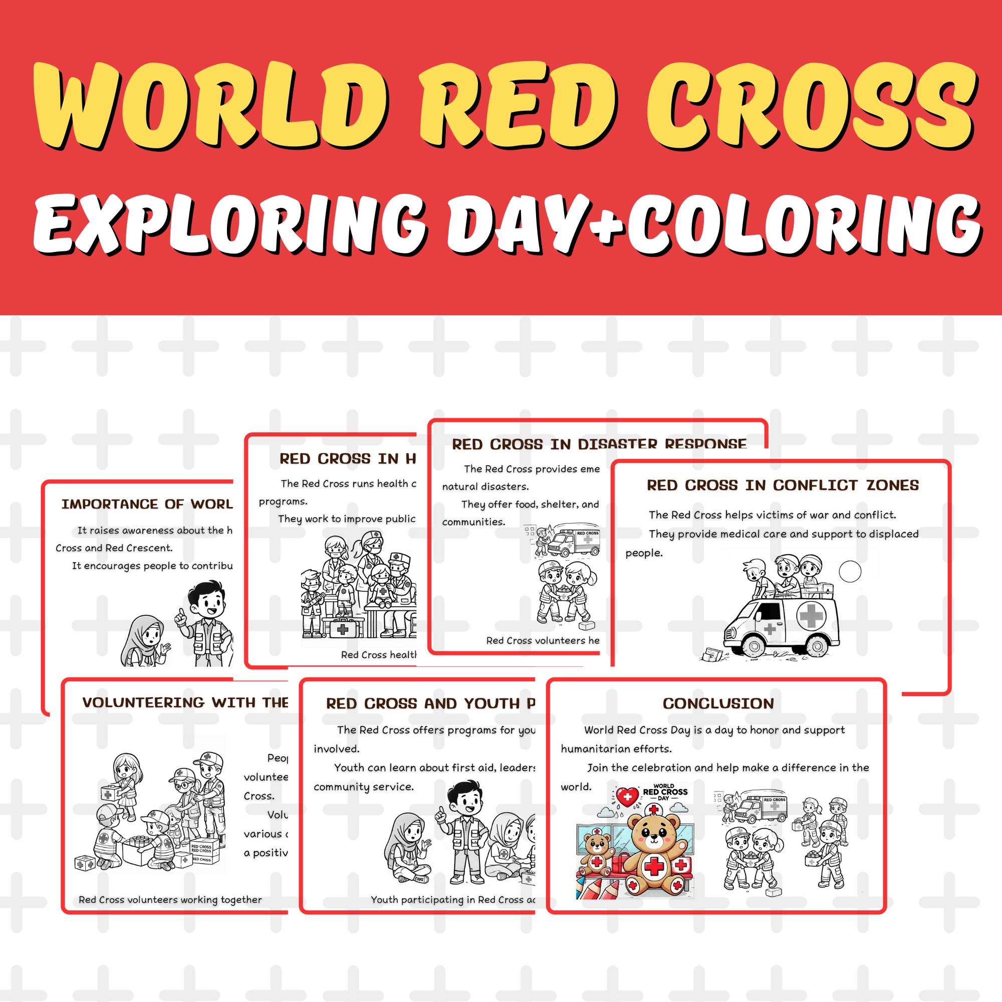 Exploring World Red Cross Day+coloring Pages for Kids - Etsy