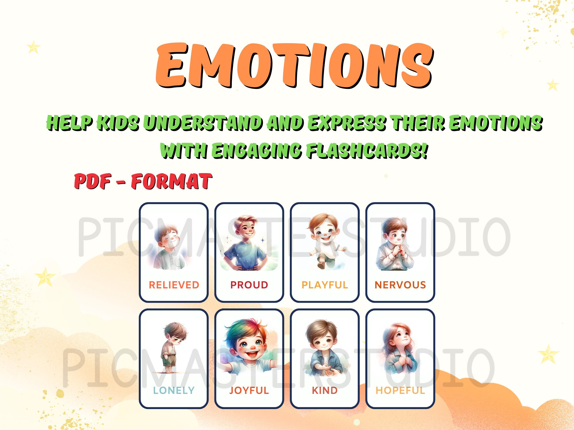 31 Feelings and Fun: EMOTIONS Flashcards for Kids Cards to Help ...