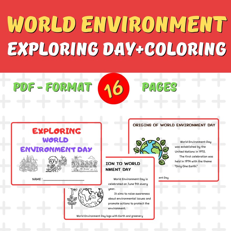 Exploring World Environment Daycoloring Pages for Kids - Etsy