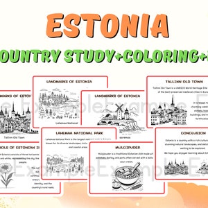 Estonia Country Studycoloringex Activities - Etsy
