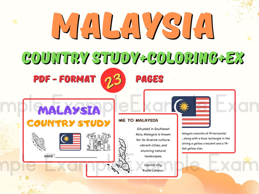 Malaysia Country Studycoloringex Activities - Etsy