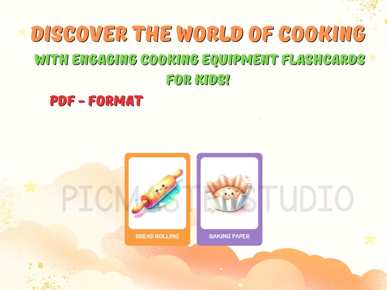 Junior Chefs Unite: Interactive Cooking Equipment Flashcards for Kids ...
