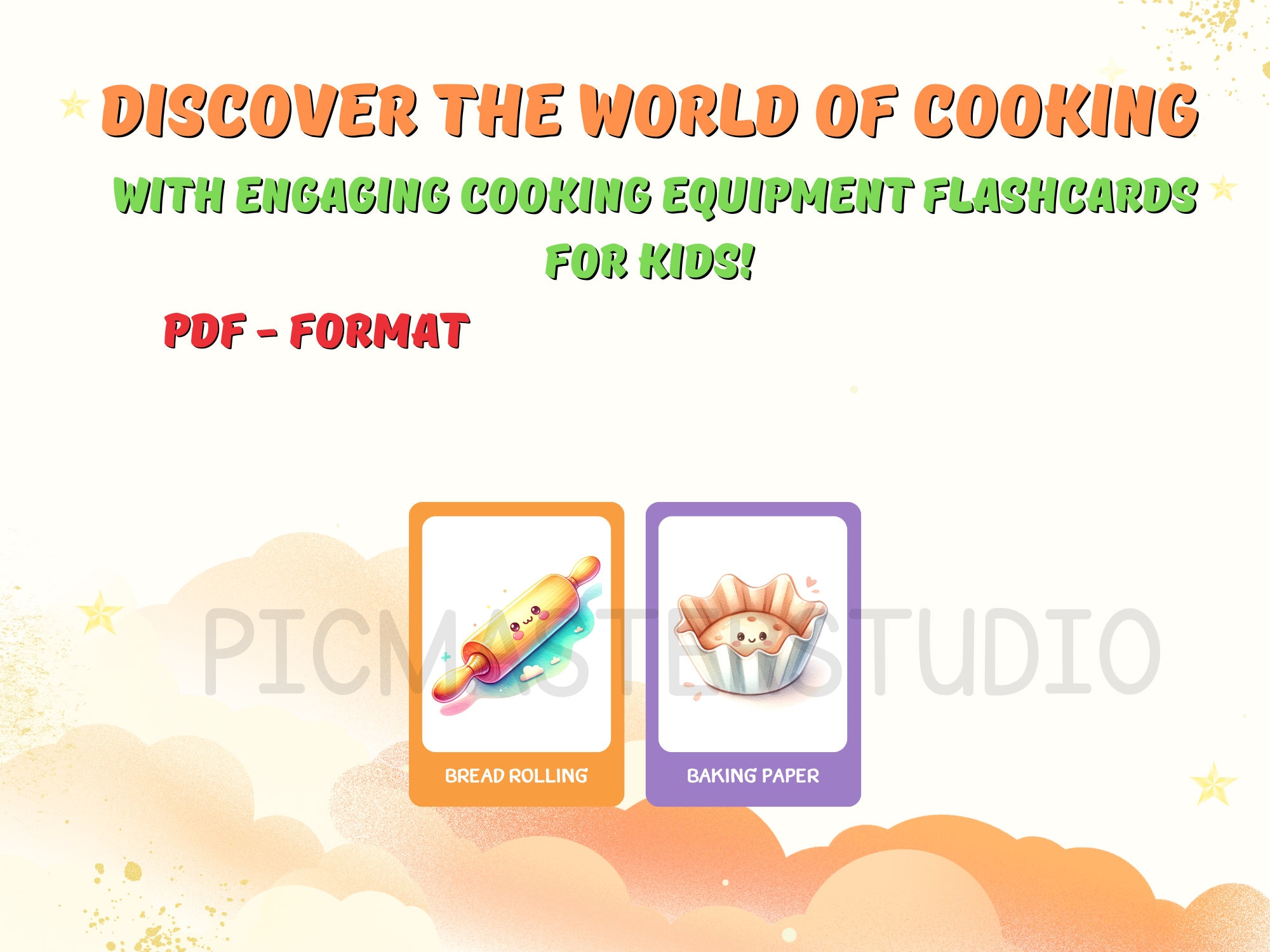 Junior Chefs Unite: Interactive Cooking Equipment Flashcards for Kids ...