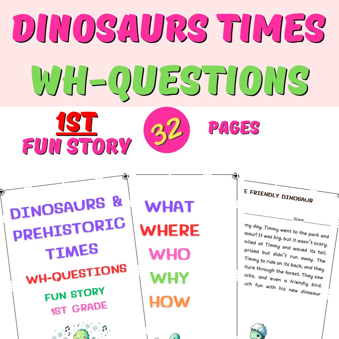 Wh-questions-dinosaurs & Prehistoric Times Fun Story 1st Grade With ...