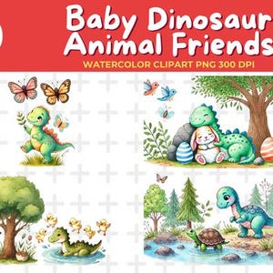 Baby Dinosaur and Friends PNG Collection - Etsy