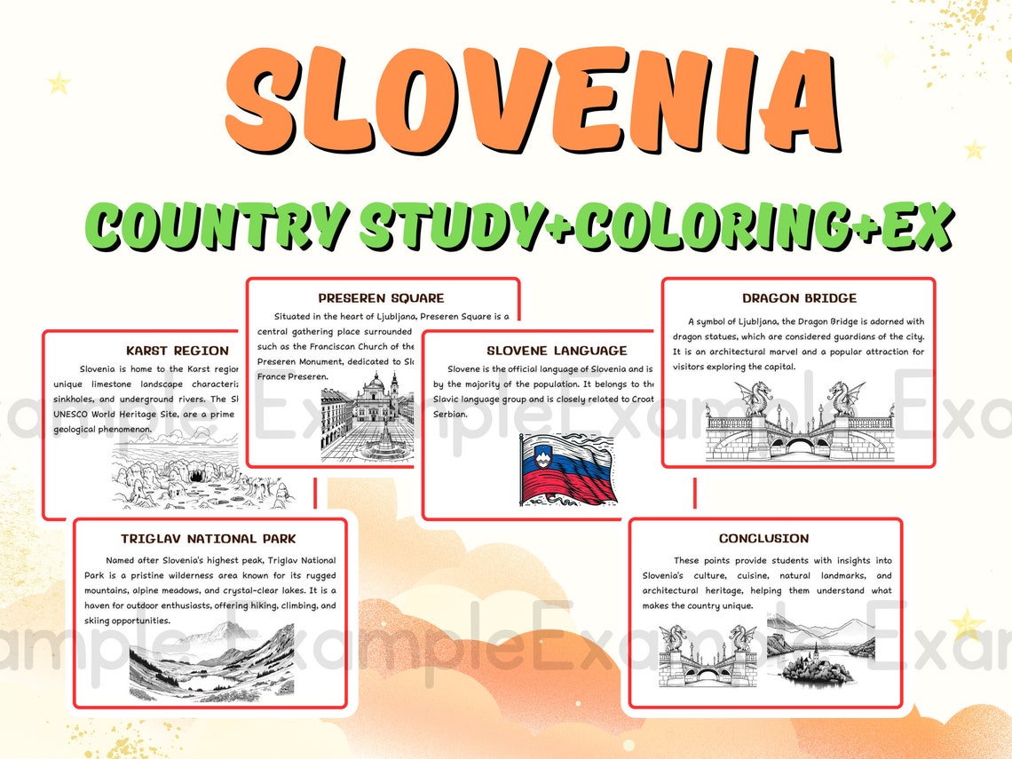 Slovenia Country Study+coloring+ex Activities - Etsy