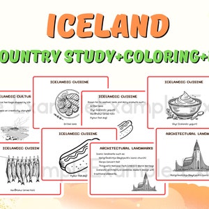 Iceland Country Study+coloring+ex Activities - Etsy