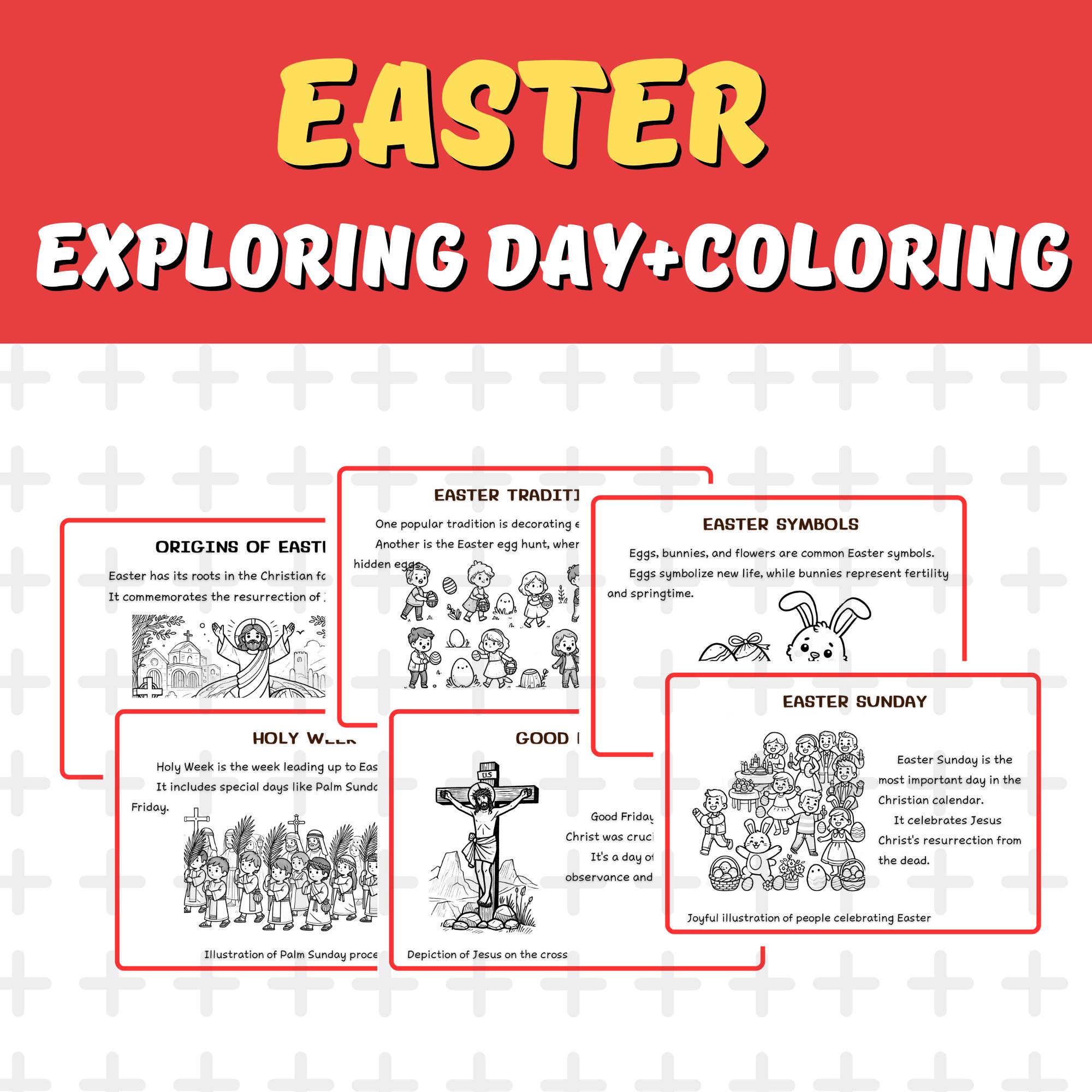 Exploring Easter Daycoloring Pages for Kids - Etsy