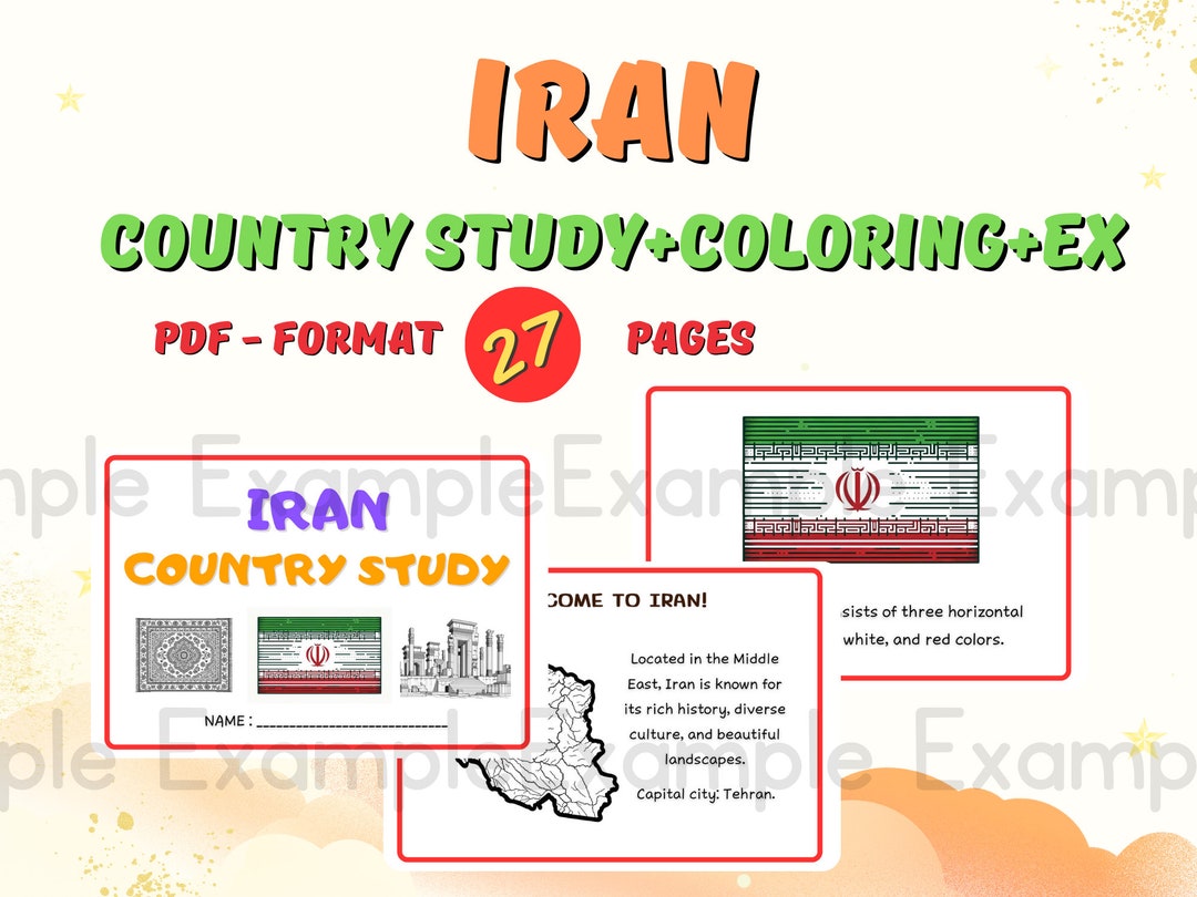 Iran Country Study+coloring+ex Activities - Etsy