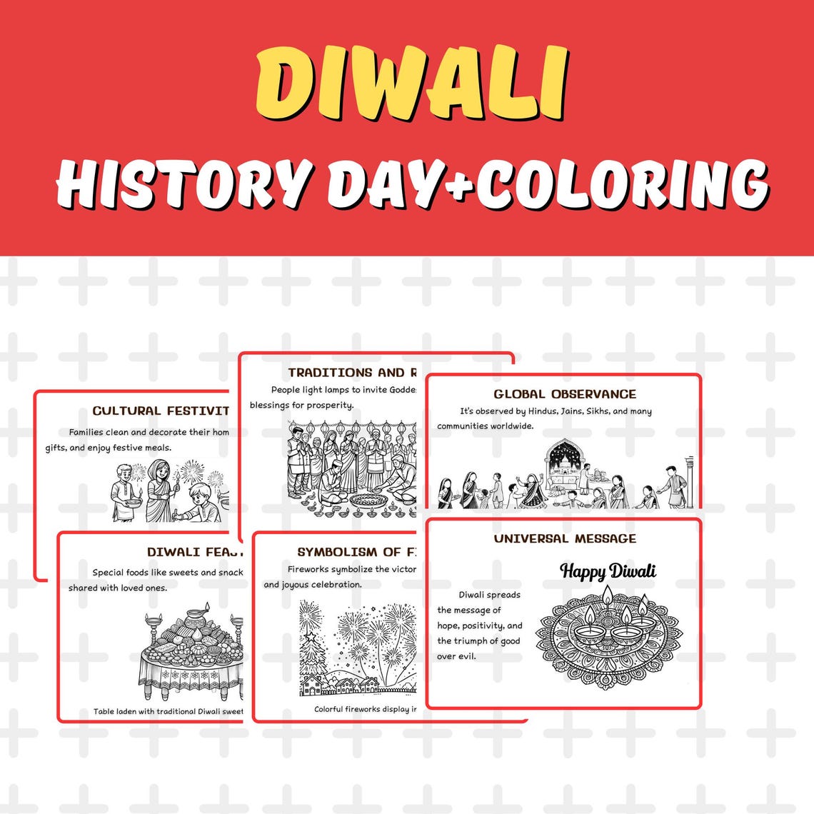 Diwali History Day+coloring Pages for Kids - Etsy