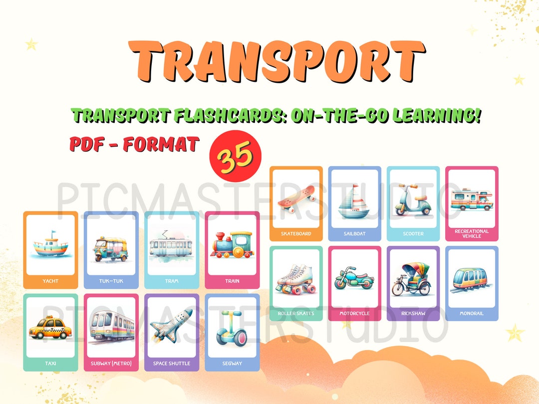 35 Journey Into Learning: Transport Flashcards for Kids - Explore ...