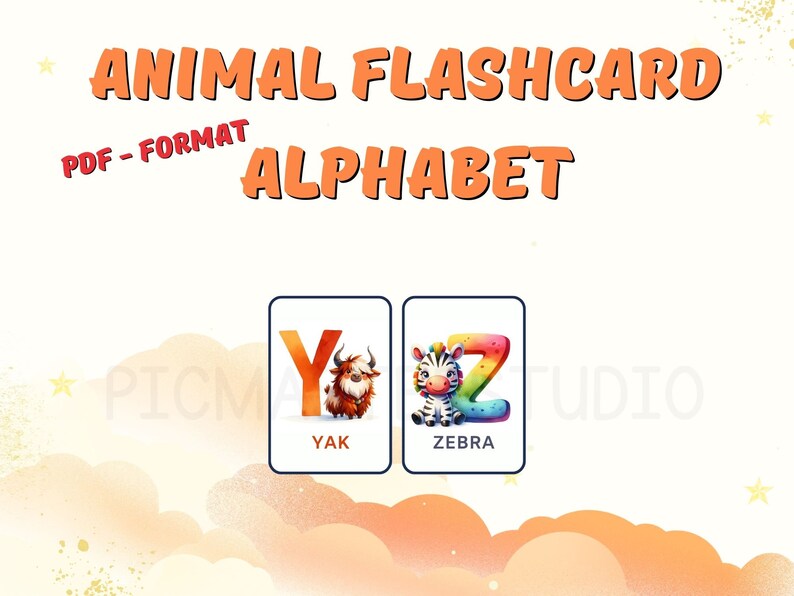 Educational Alphabet Flashcards With Animals Preschool Learning Game - Etsy