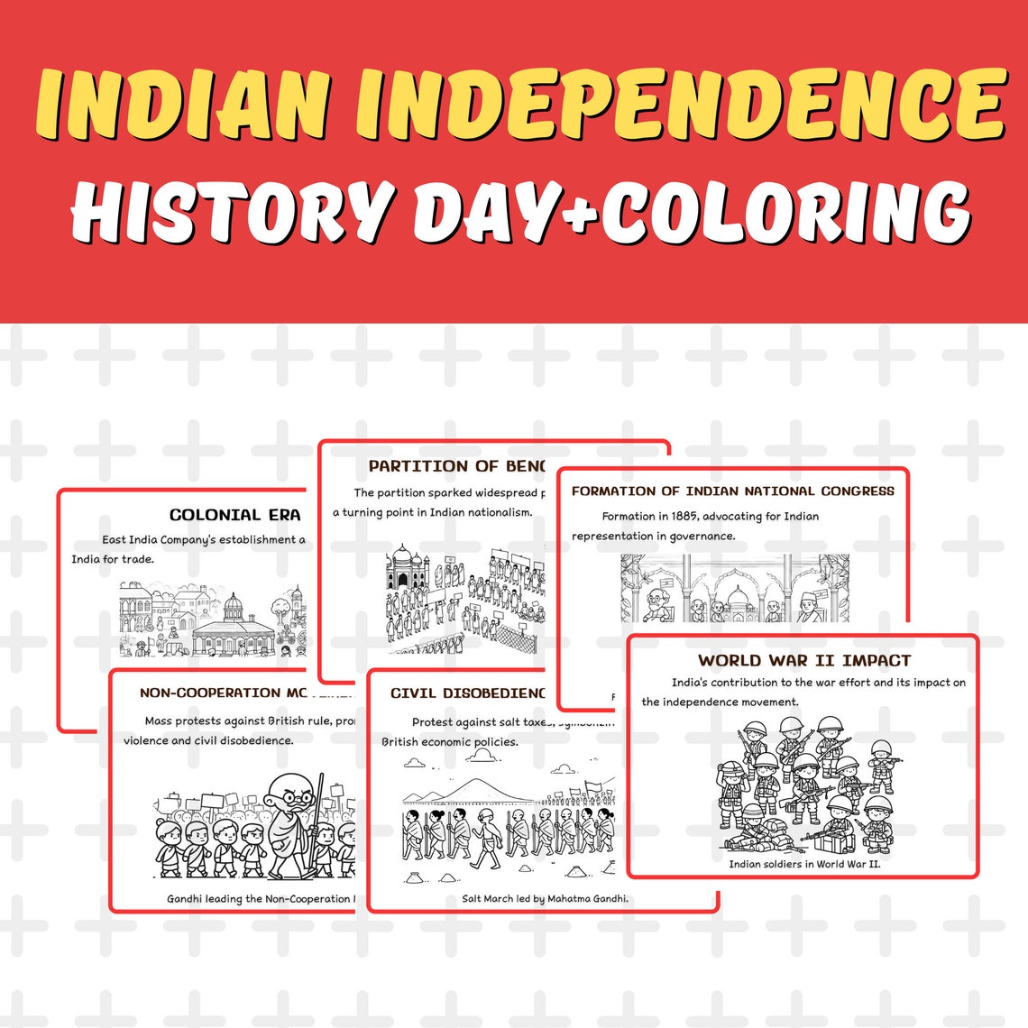 Indian Independence Day+coloring Pages for Kids | Indian Independence ...