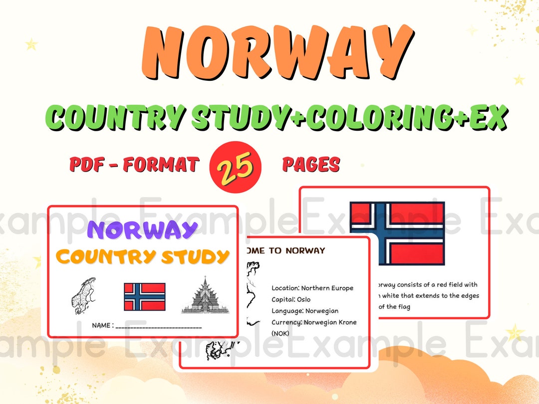 Norway Country Study+coloring+ex Activities - Etsy
