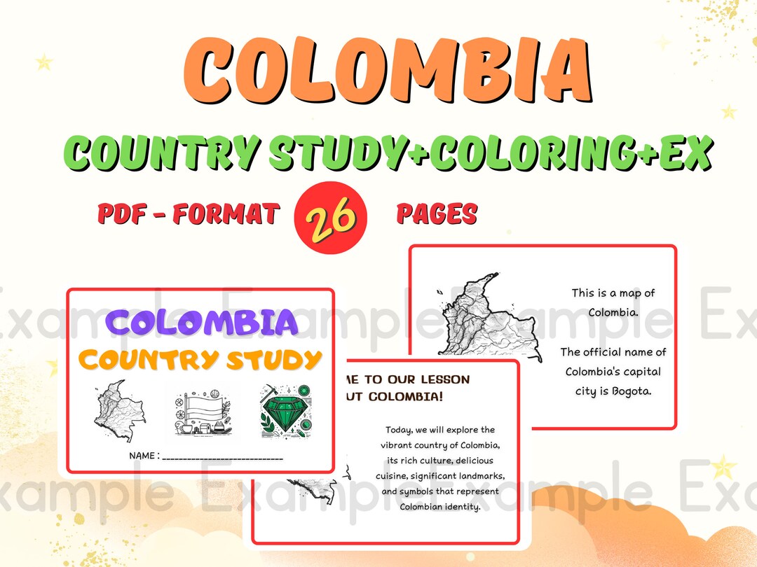 Colombia Country Study+coloring+ex Activities - Etsy