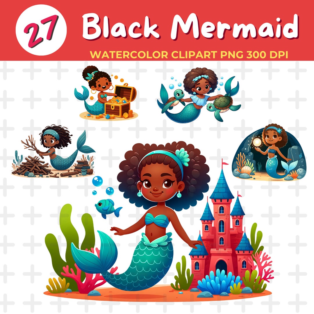27 African Mermaid PNG Files, Little Mermaid PNG, African Girl Magic ...