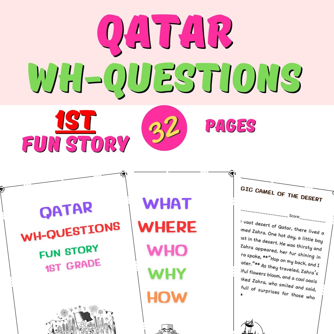 Wh-questions-qatar Fun Story 1st Grade With Worksheets - Etsy