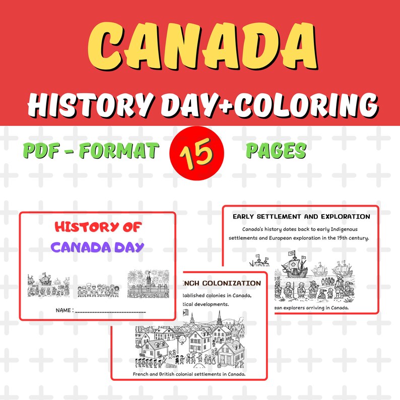 Canada History Day+coloring Pages for Kids | Canada Day Coloring | Kids ...