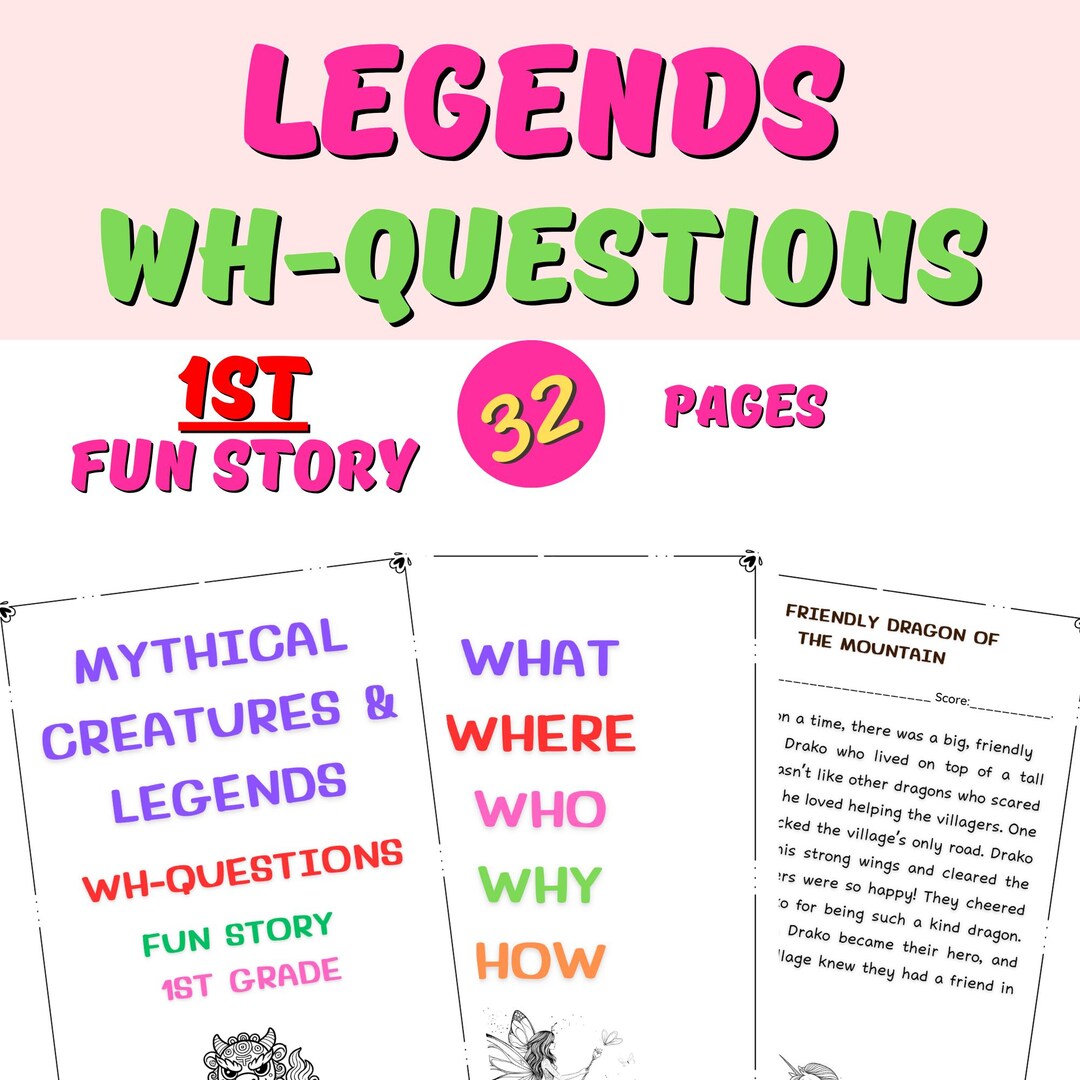 Wh-questions-mythical Creatures & Legends Fun Story 1st Grade With ...