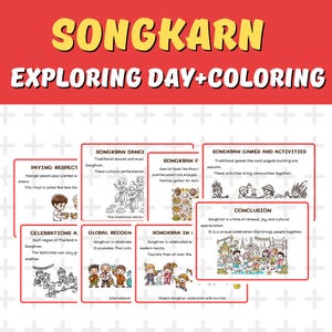 Exploring Songkarn Day+coloring Pages for Kids - Etsy