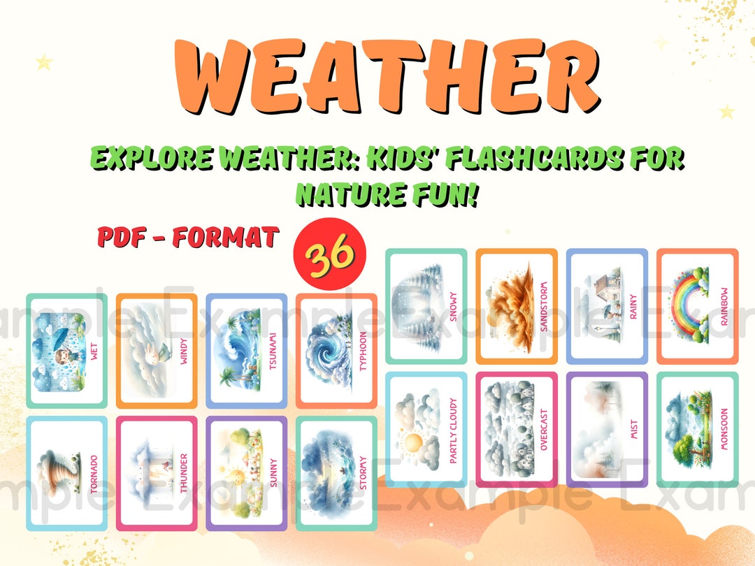 Forecasting Fun: Weather Flashcards for Kids Learn About Weather in an ...