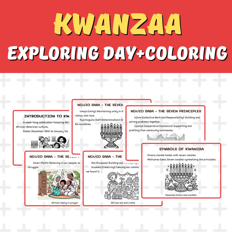 Exploring Kwanzaa Day+coloring Pages for Kids - Etsy